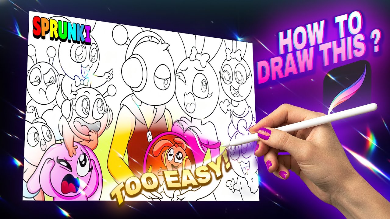 How To Draw SPRUNKI | Easy Procreate Tutorial! - YouTube