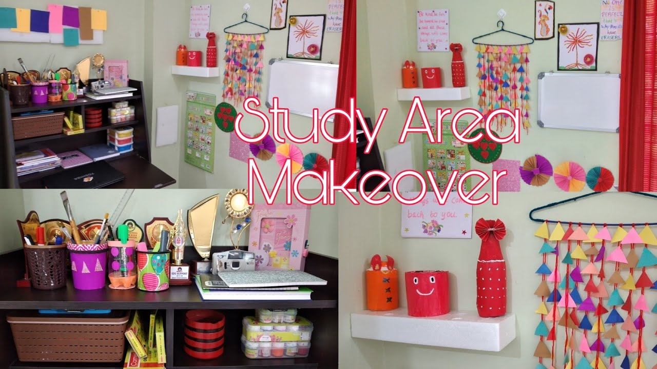 Study Area Makeover|Study Table Organisation|Budget Friendly Study ...