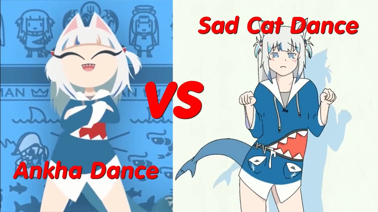 Ankha dance vs Sad dance cat shark gawr gura animation meme holoEN ...