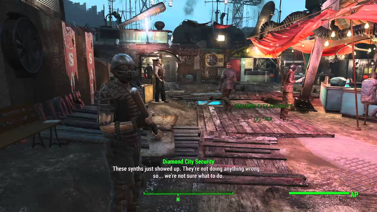 Fallout 4 diamond city security talks about the brotherhood destruction ...