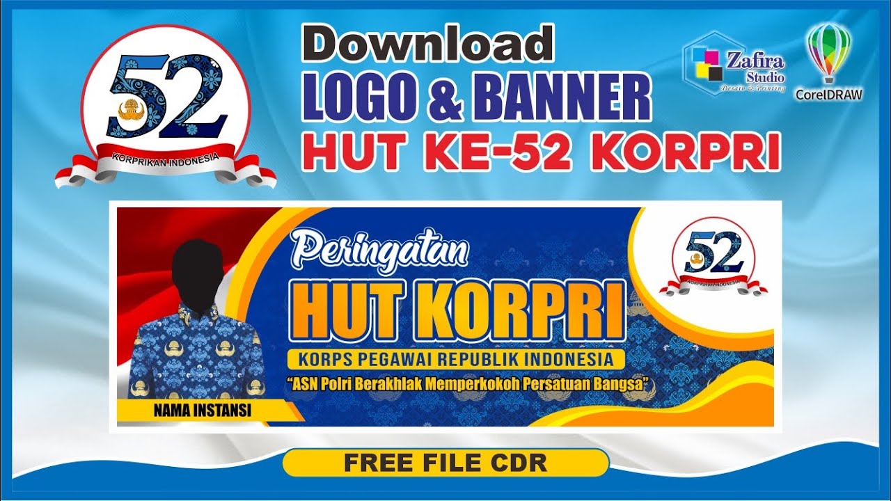 Desain Spanduk HUT KORPRI TAHUN 2023 - CorelDRAW - Zafira Studio ...
