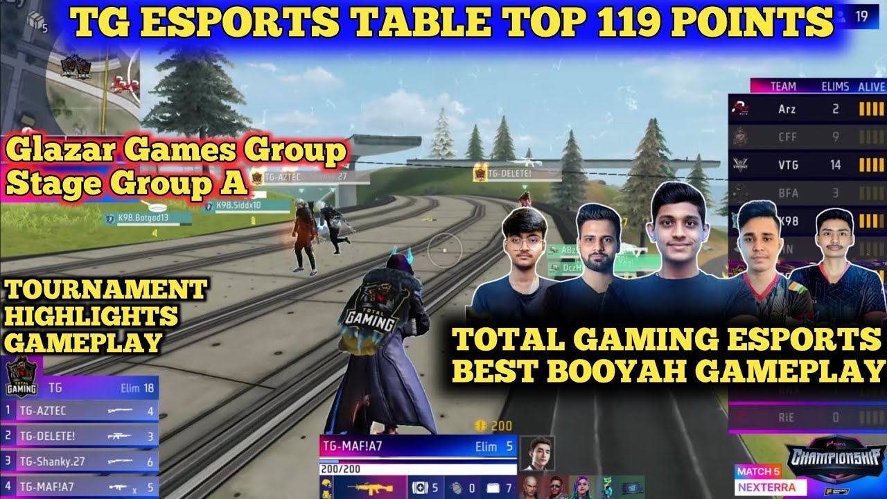 TG ESPORTS TABLE TOP 119 POINTS | TG ESPORTS BEST BOOYAH GAMEPLAY ...