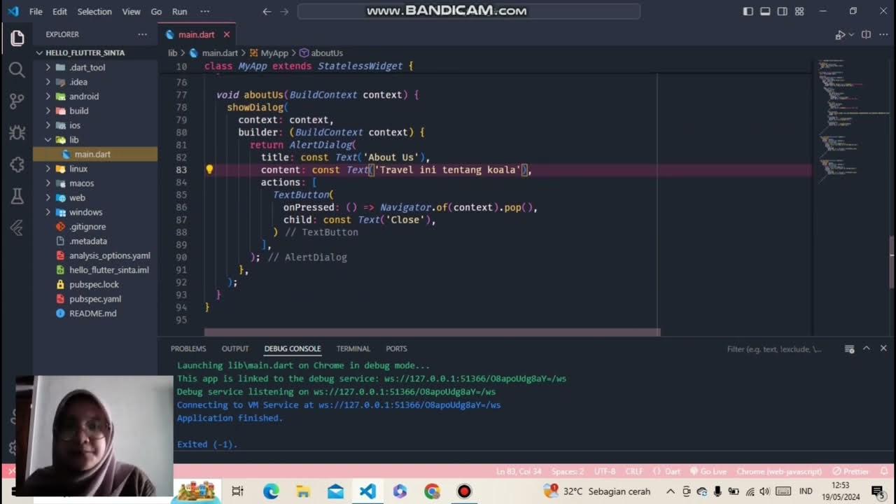 TUGAS PEMROGRAMAN MOBILE || PRAKTIKUM 1 MENGENAL DART DAN FLUTTER - YouTube