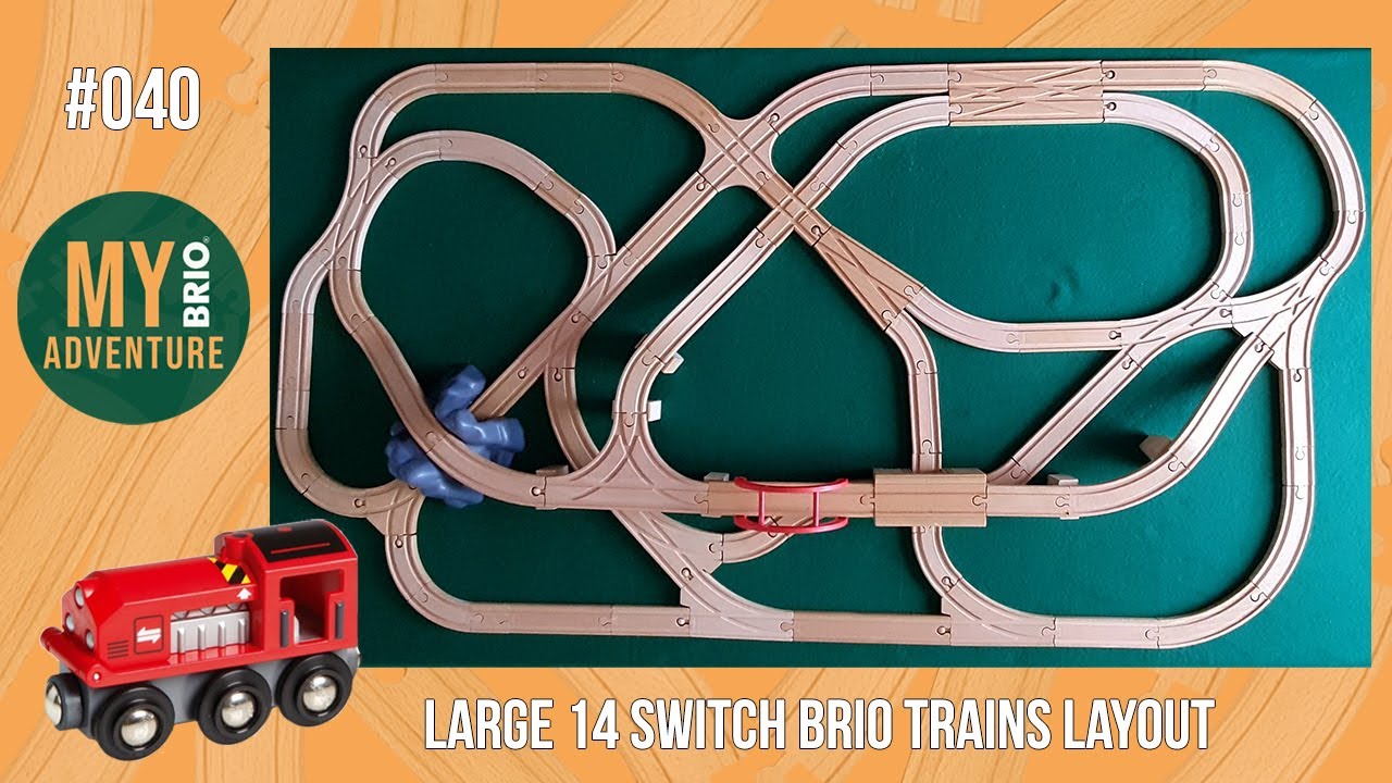 [040] Large BRIO Train Track Layout with 14 Switches! - YouTube