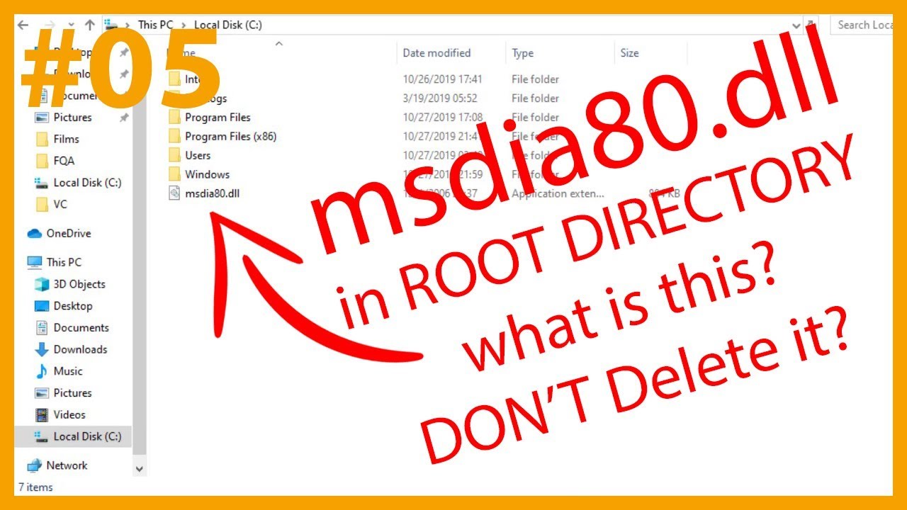 #05 msdia80.dll in ROOT DIRECTORY - what is this? - YouTube
