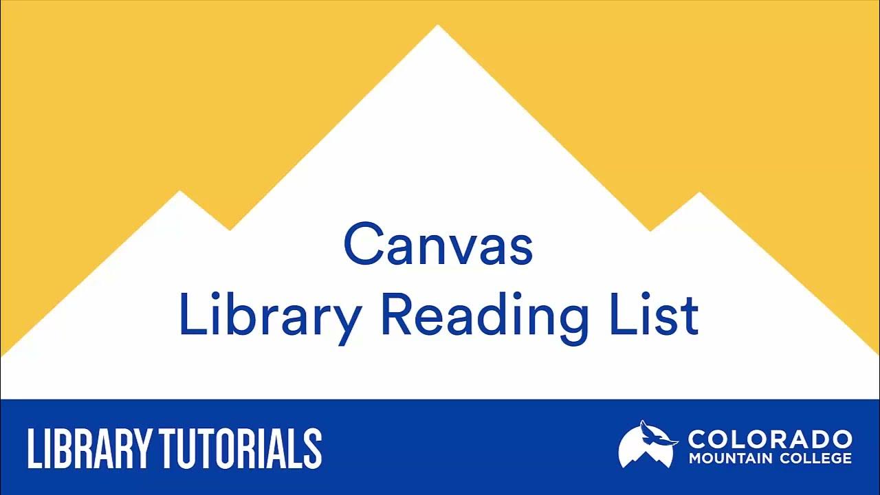 Canvas Library Reading List - YouTube