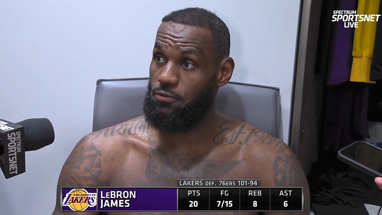 LeBron James PostGame Interview | Philadelphia 76ers vs Los Angeles ...