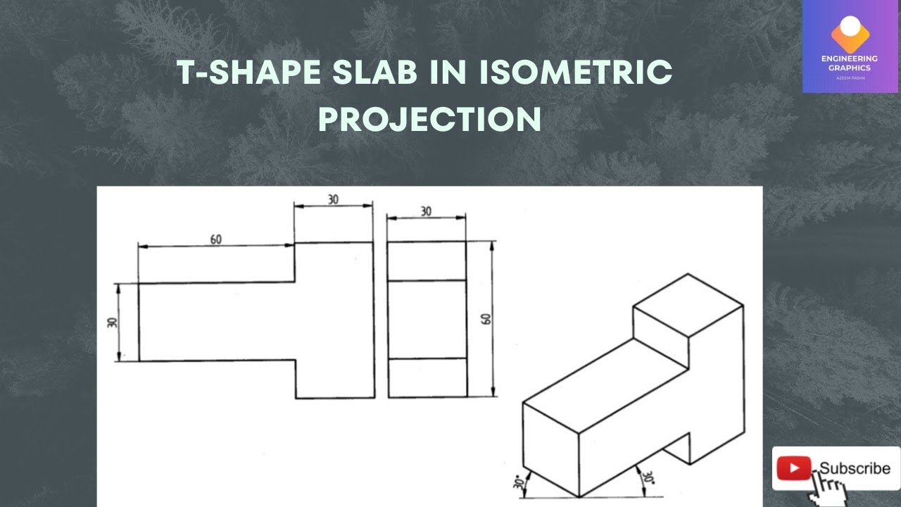 T shape in Isometric in sketch - YouTube