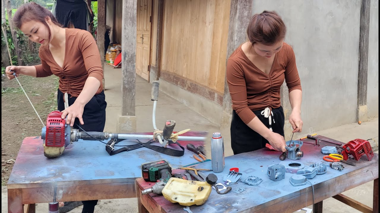 Genius girl repairs and restores lawn generators to help people |Hue ...