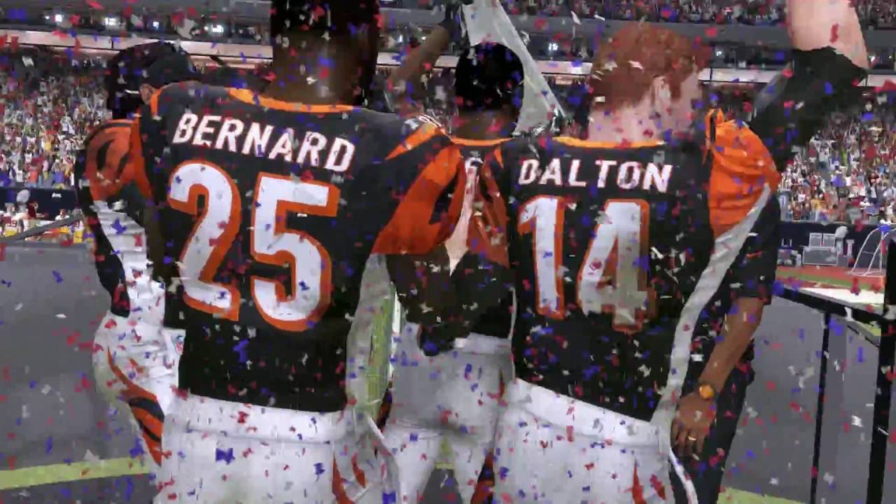 CINCINATTI BENGALS SUPER BOWL CELEBRATION IN MADDEN - YouTube