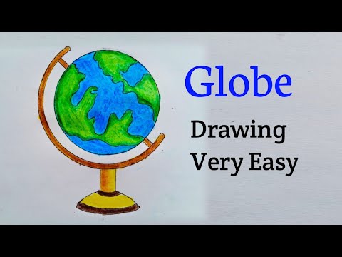 How To Draw A Globe Step By Step | Globe Drawing Easy | World Globe ...