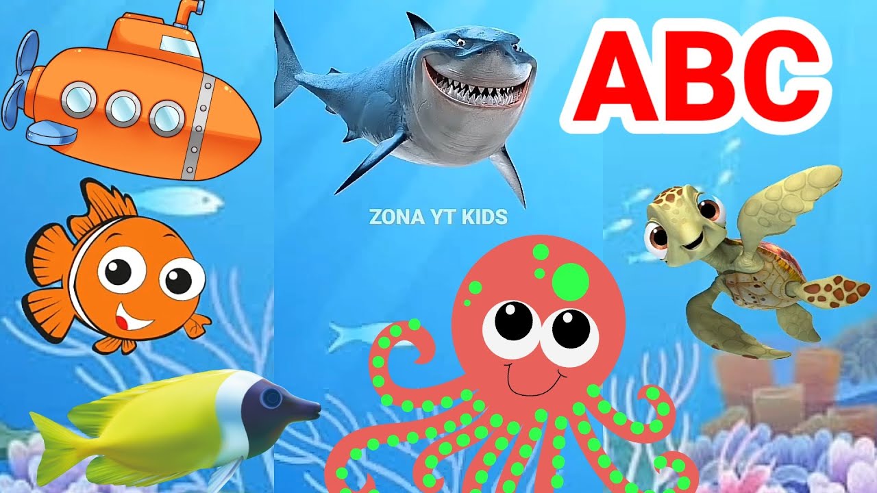 Abcd song Animals Sea | Abc song under Seaworld | Baby Shark Dolphin ...