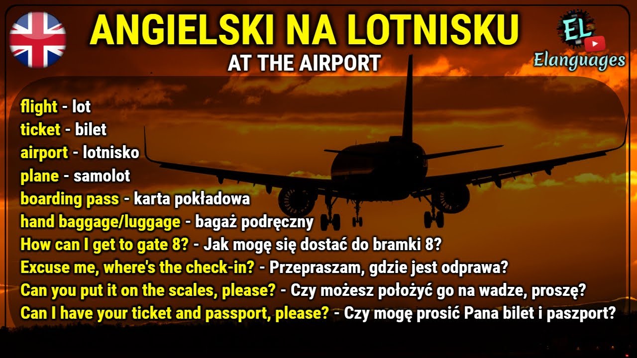 Angielski na lotnisku i w samolocie ️ zwroty i słówka - At the airport ...