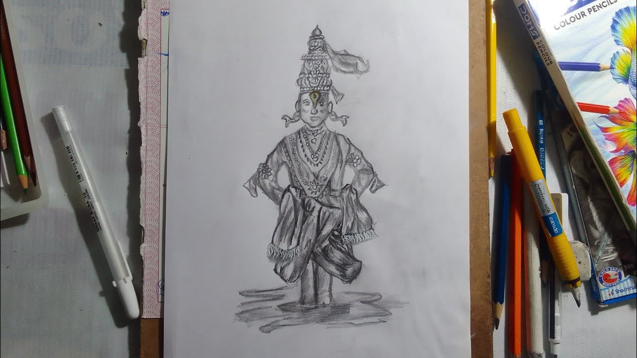 vitthal Mauli sketch || shading+outline || ekadashi special video # ...