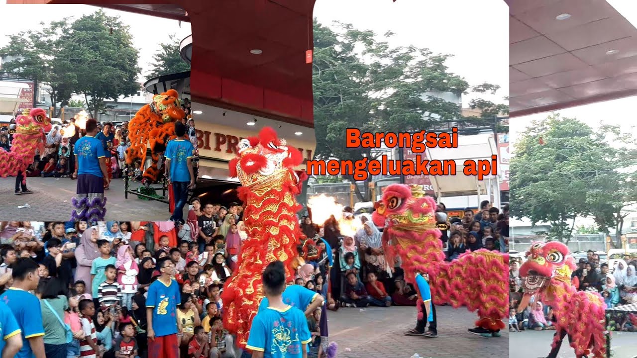 Atraksi barongsai memperingatin cap gome - YouTube