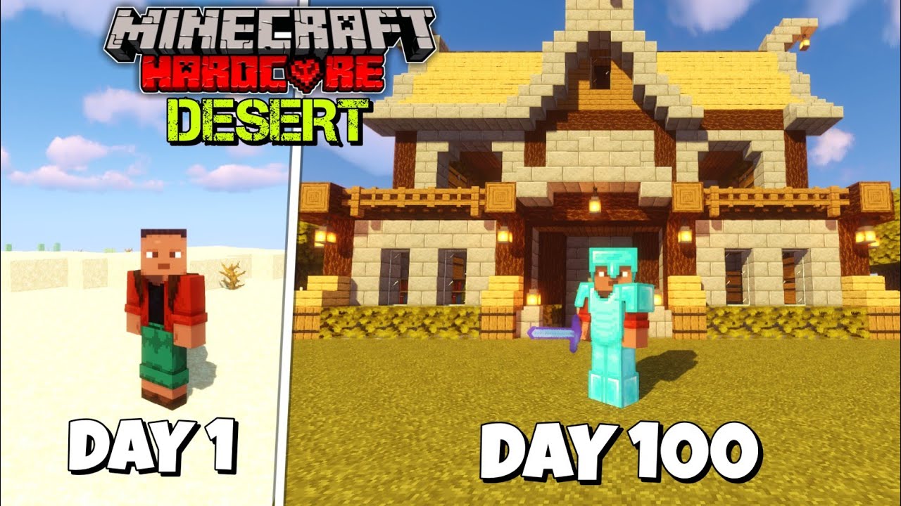 I Survive 100 Days in Desert Only World In Minecraft Hardcore [Hindi] XPcraft Playz - YouTube