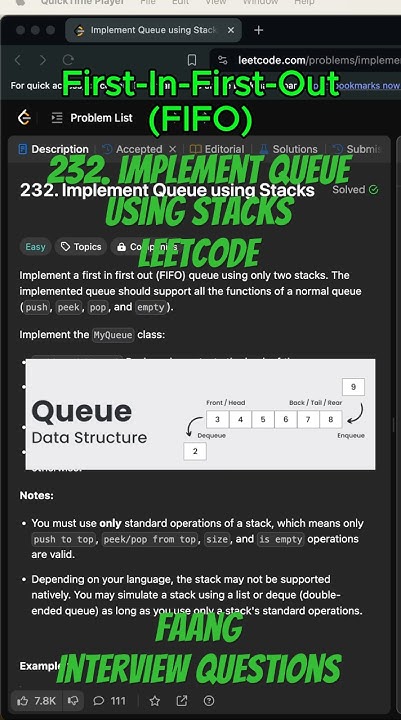 Leetcode 232 Implement Queue Using Stacks Leetcode Python Faang 9753