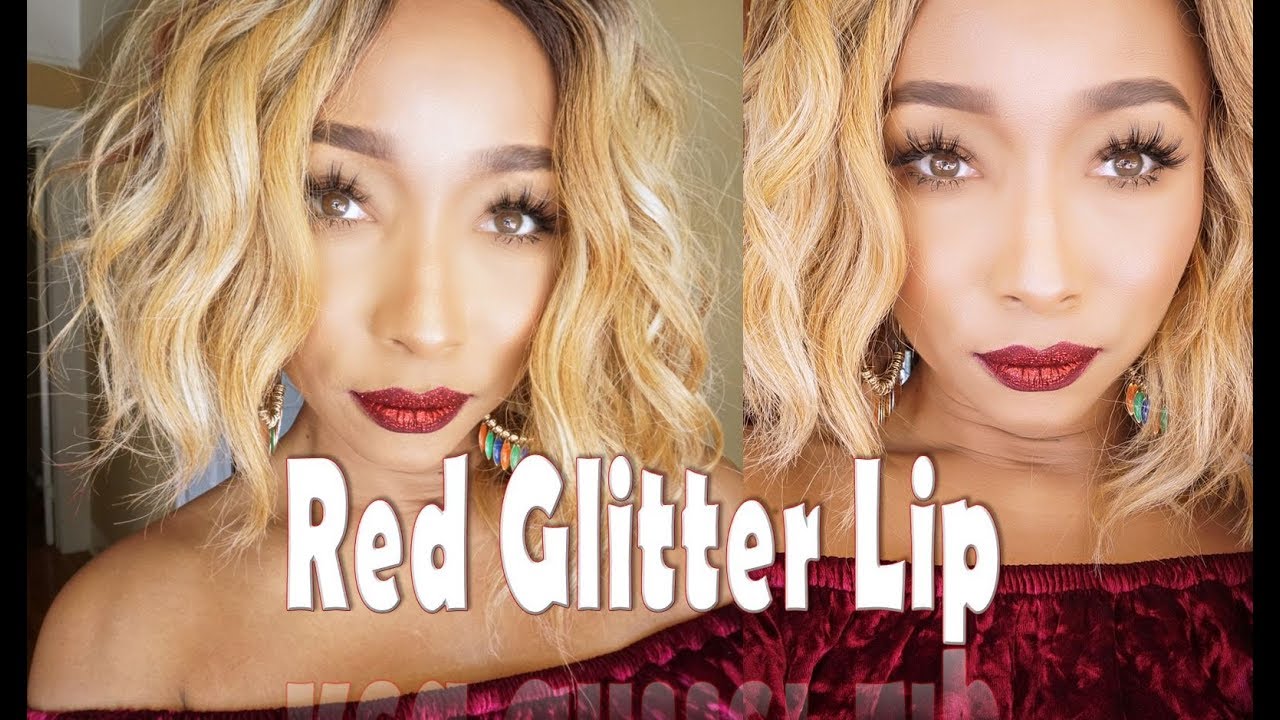 The Perfect Red Glitter Lip featuring Glamorous Chicks Cosmetics - YouTube