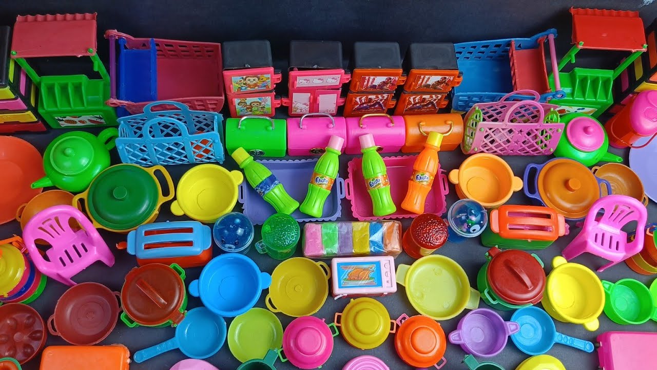 Satisfying with Unboxing Cupboard,Slime Spongebob,Kitchen Set Relaxing ...