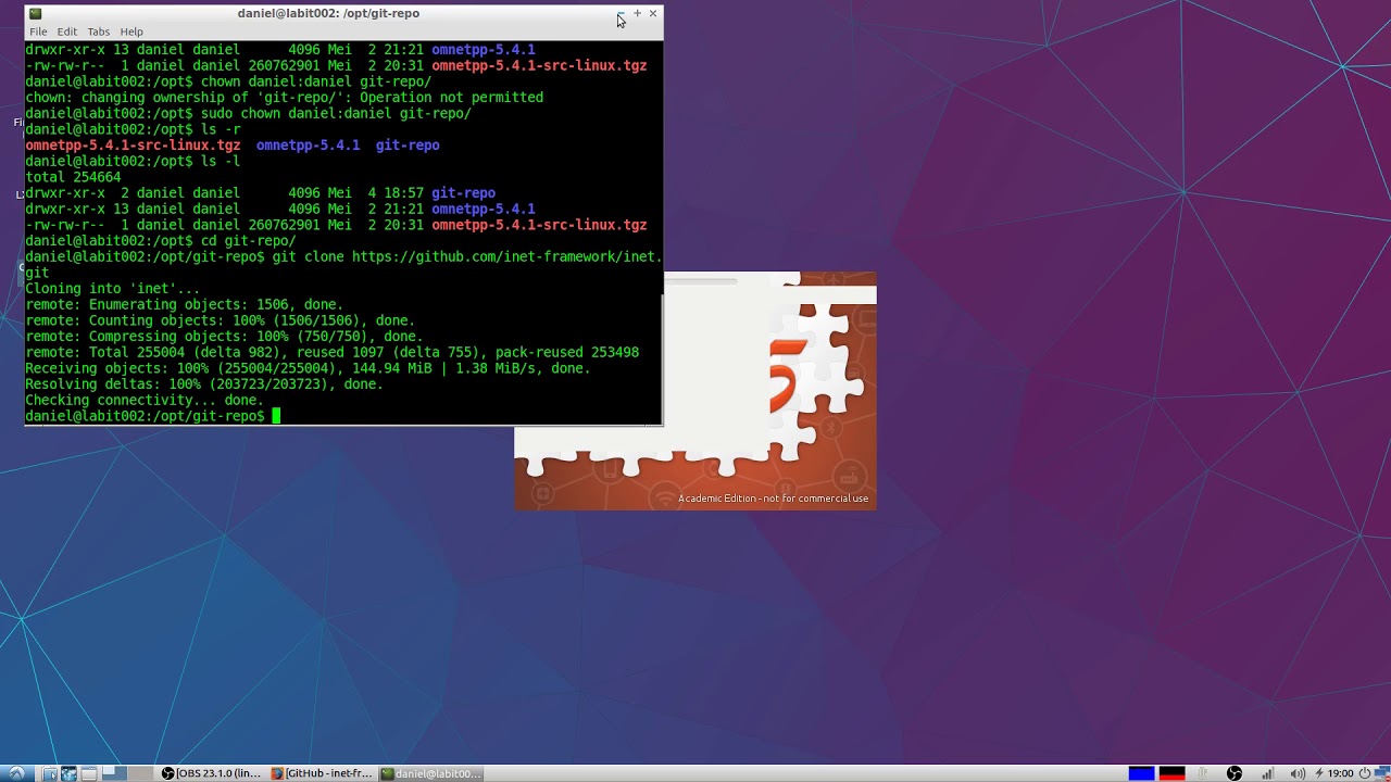Instalasi INET Framework (Git Clone) - YouTube