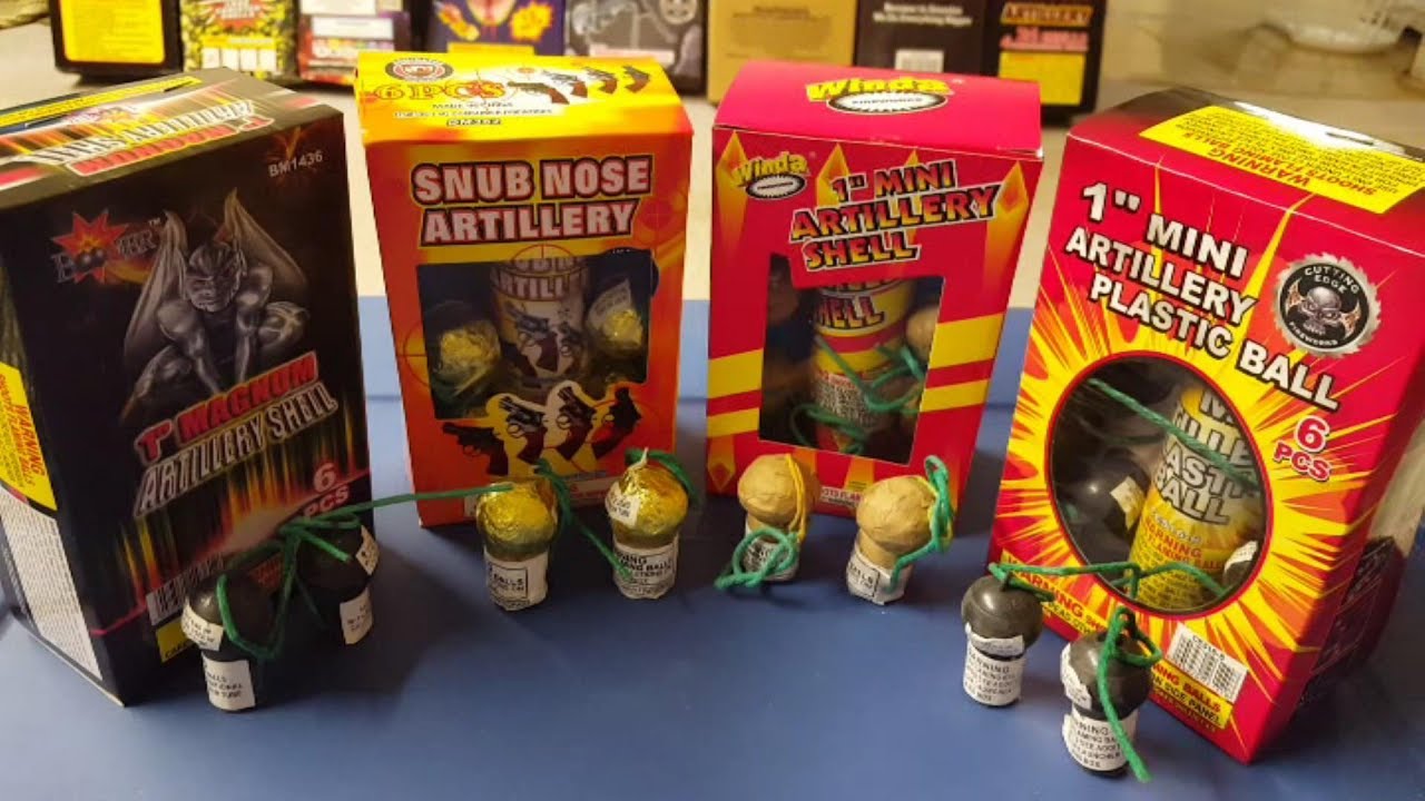 Fireworks Comparison Demo - 1 Inch Mini Artillery Shells - (Dominator ...