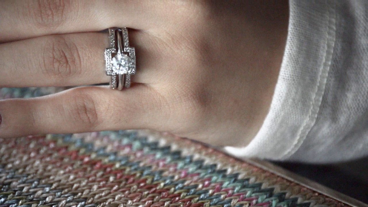 .50ct. Square Halo Ring Guard - TwoBirch TB-GUARD-0057-WG-H - YouTube