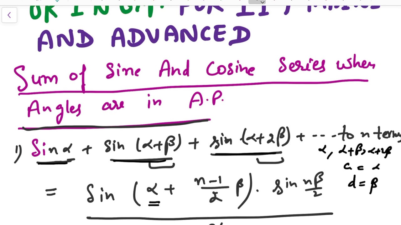 Trigonometry Short Cut Method For Finding Sum And Product Of Sine