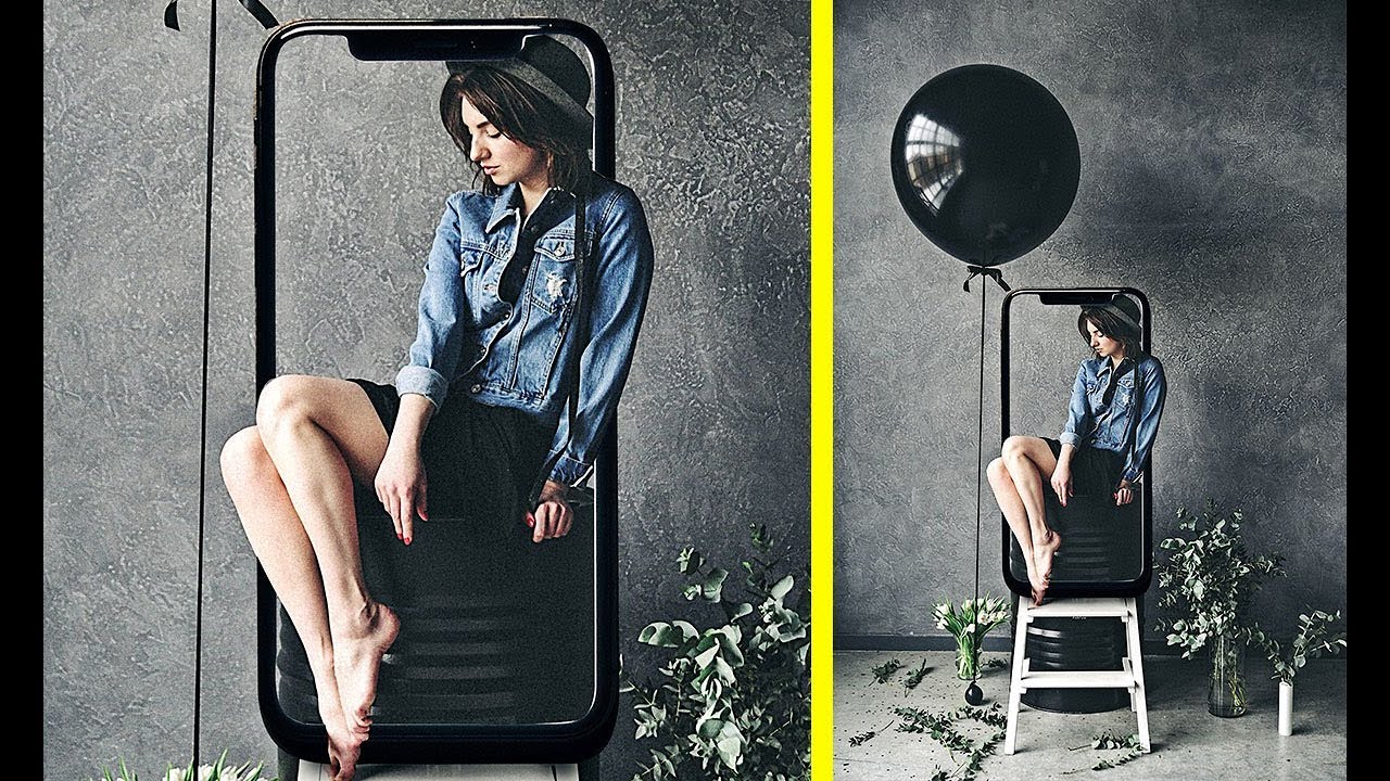 photoshop manipulation tutorial - 3d photo phone - YouTube