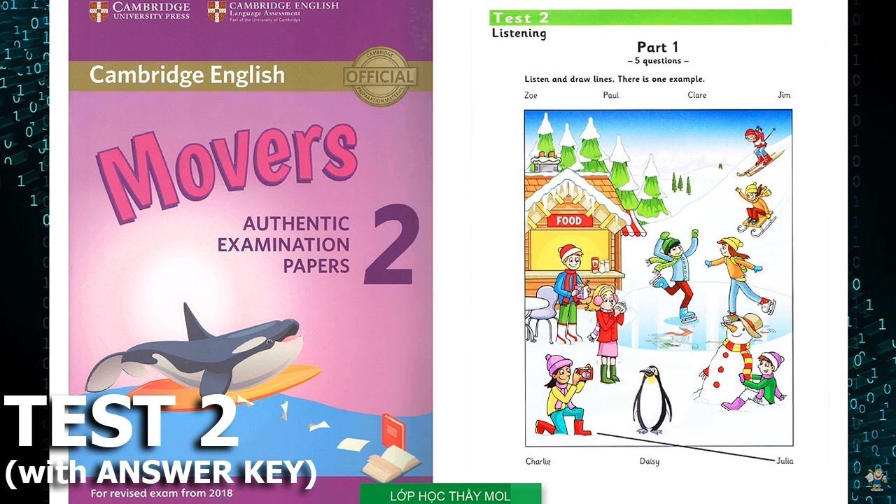Movers 2 TEST 2 - Listening Tests 2 | Lớp Học Thầy Mol - YouTube