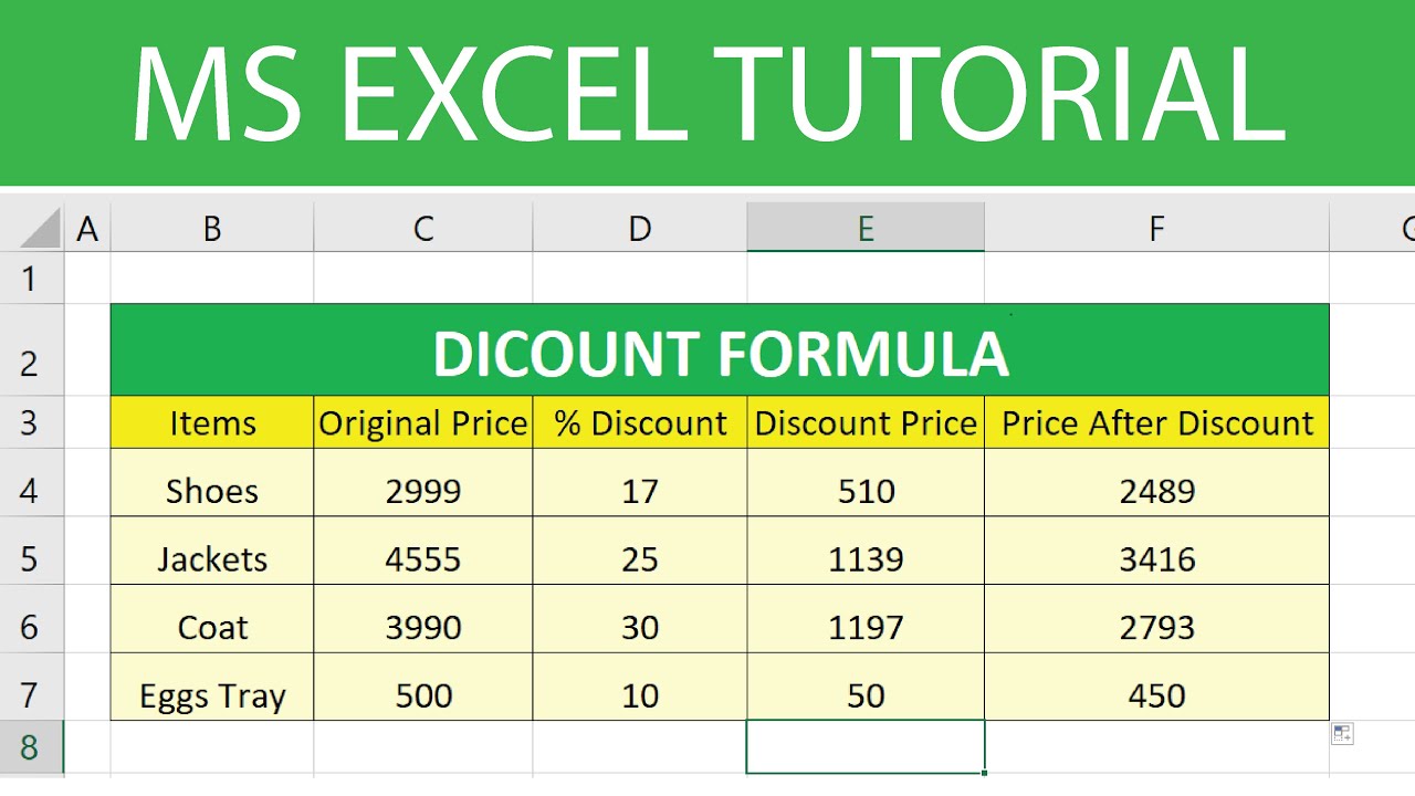 Discount Formula How To Calculate Discount In Excel Discount Kaise