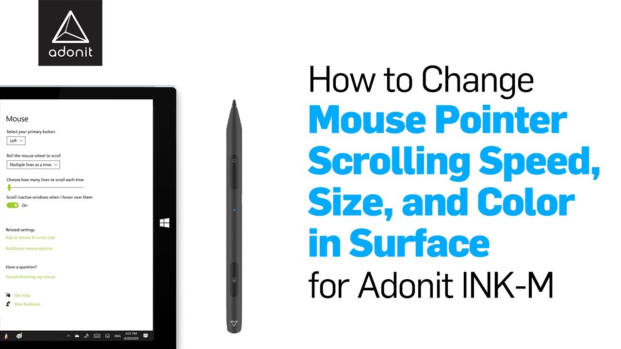 How to customize the mouse pointer scrolling speed, size, color for ...