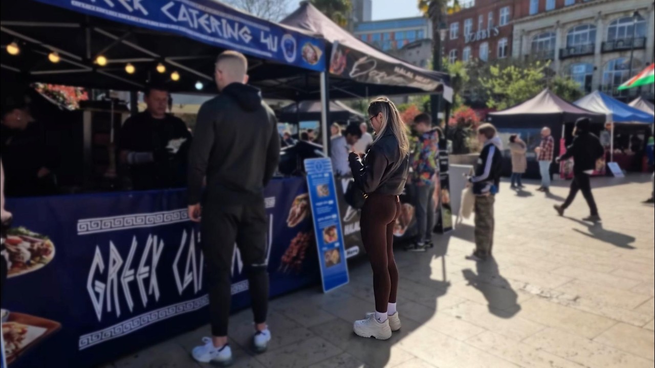 Walking through Bournemouth Market at the Square, Chilling in the ...