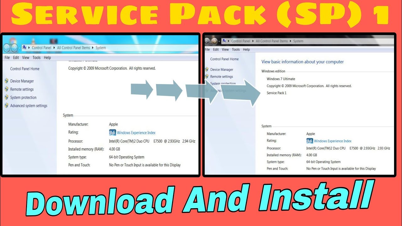 Windows 7 Sp1 Error x64 bit | Service Pack 1 Update - YouTube