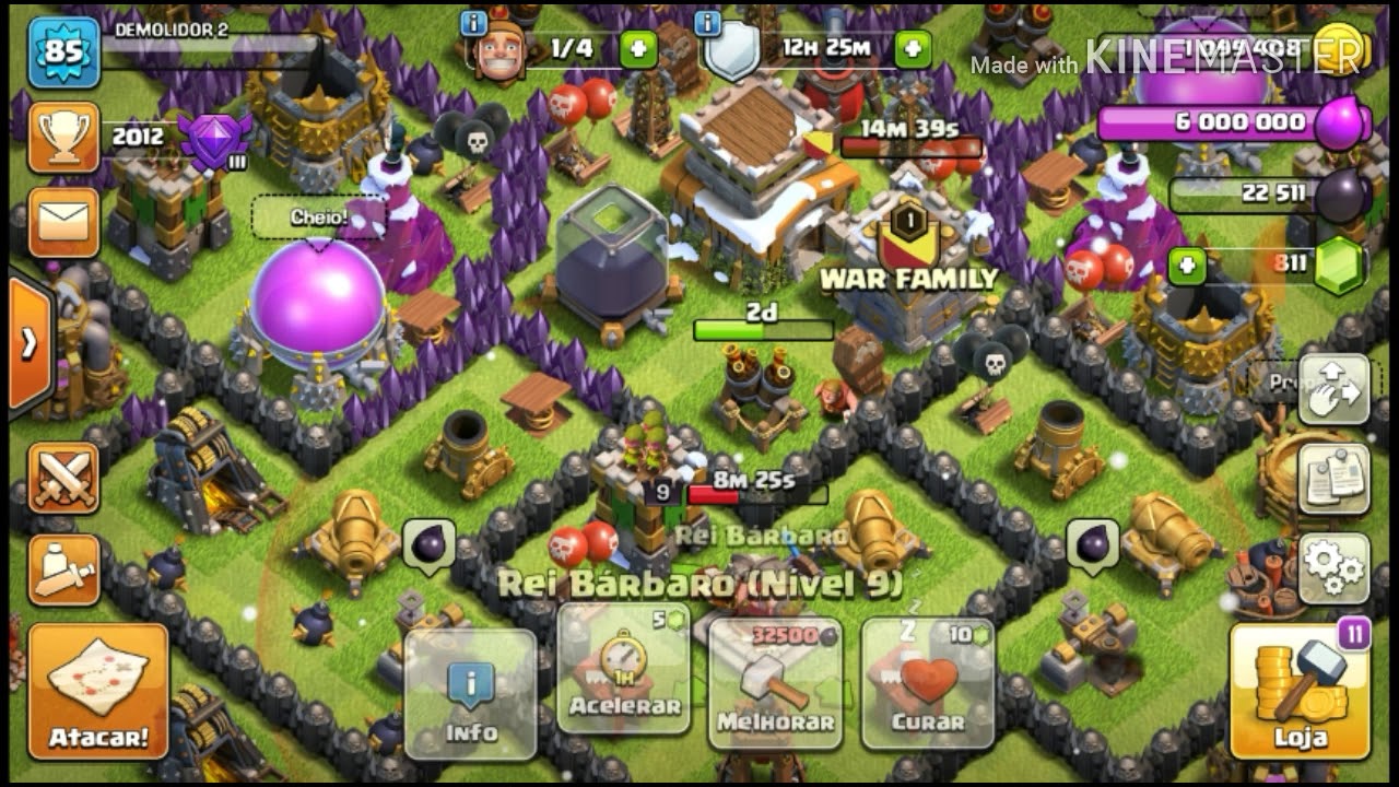 Clash of clãs jogando ataquei uma vila que Farmers em. - YouTube