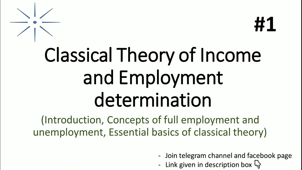 Classical Theory of Income and Employment determination ...