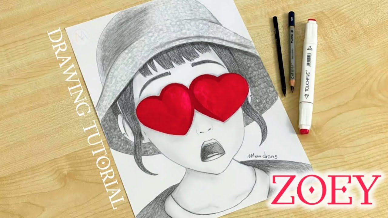 How to draw Zoey in love from KPop Demon Hunters - YouTube