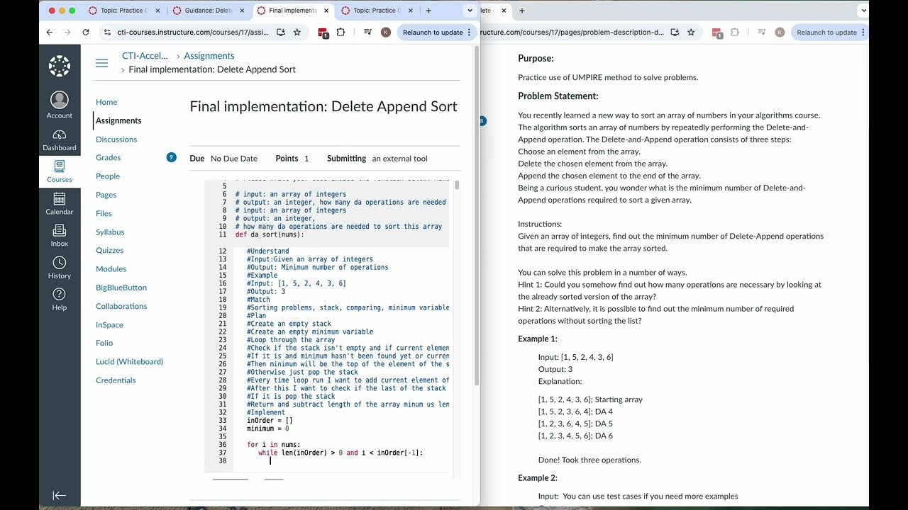 Umpire Delete Append Sort - YouTube