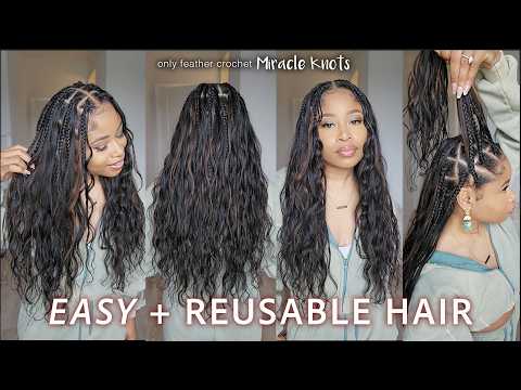 Body Wave Box Braids w/ 100% Feather Crochet | Beachy & Lightweight (ft. Ywigs)