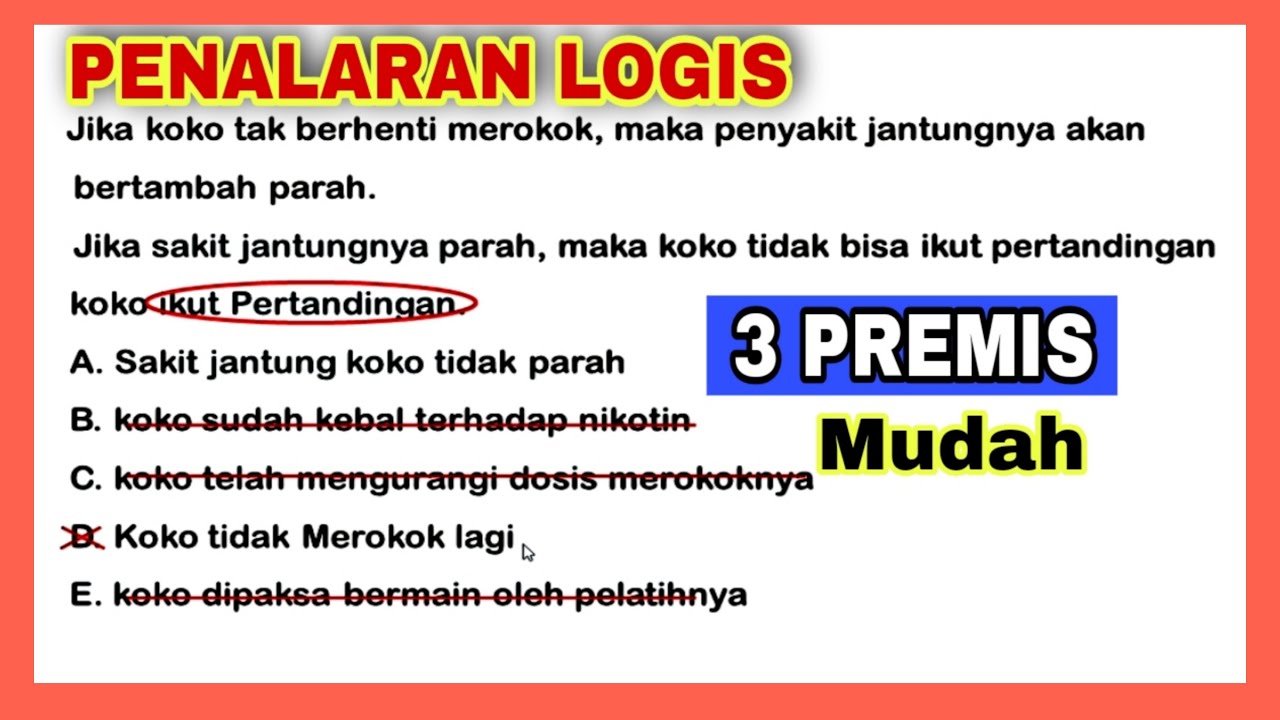 Cara Mudah Taklukkan Soal Penalaran Logis untuk 3 Premis. - YouTube