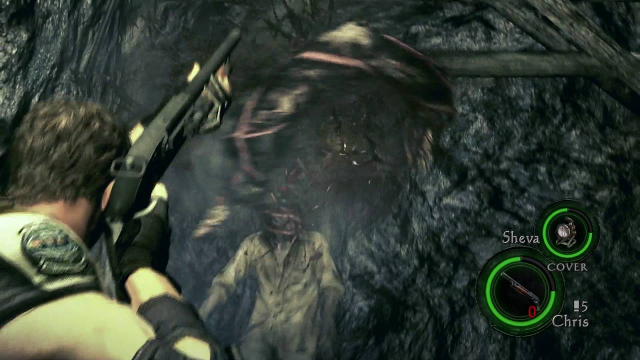 Resident Evil 5 PS4 - Chapter 2-2: Mines: Sheva Holds Lantern, Cephalo ...