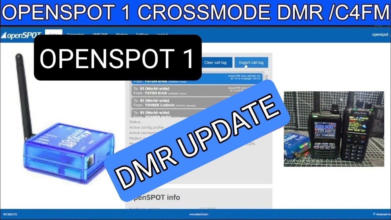 OPENSPOT 1 - UPDATE - DMR Database & overview of settings - YouTube