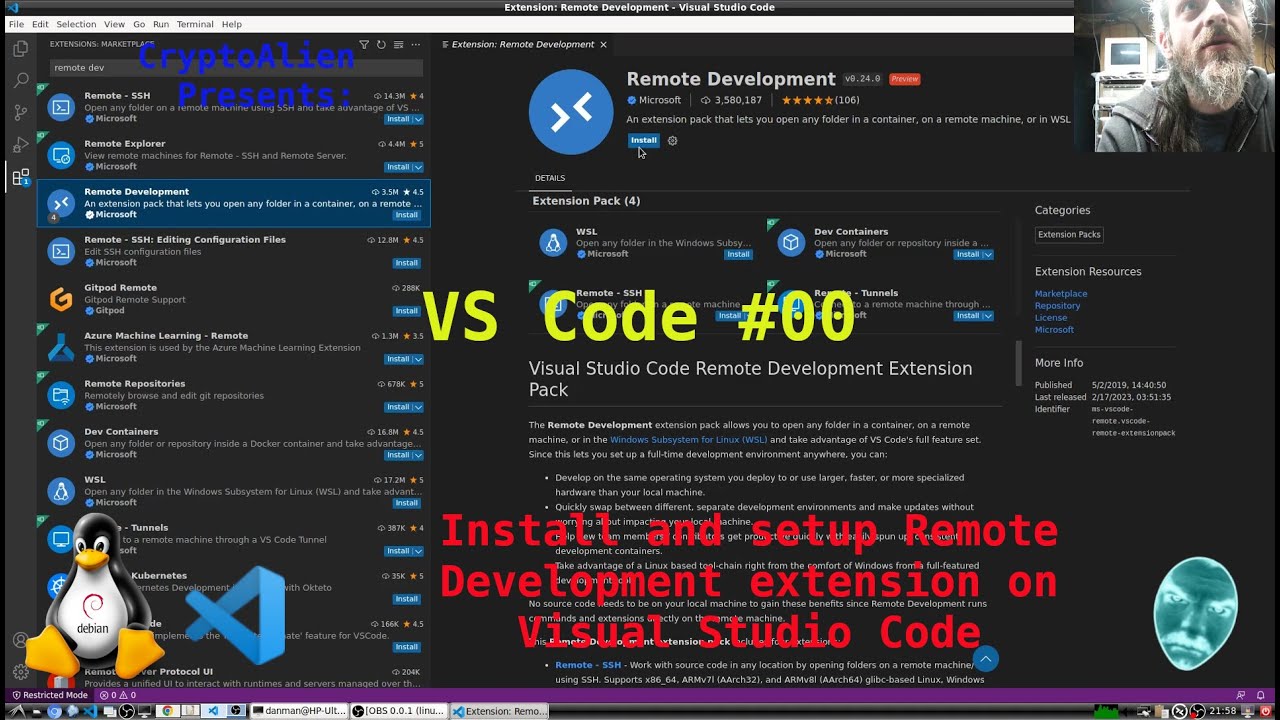 VS Code #00 - Install and setup Remote Development extension on Visual ...