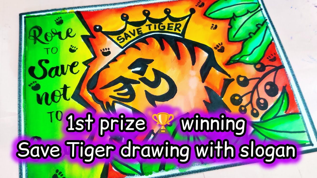 Tiger day drawing/Save Tiger poster/International Tiger Day Drawing ...