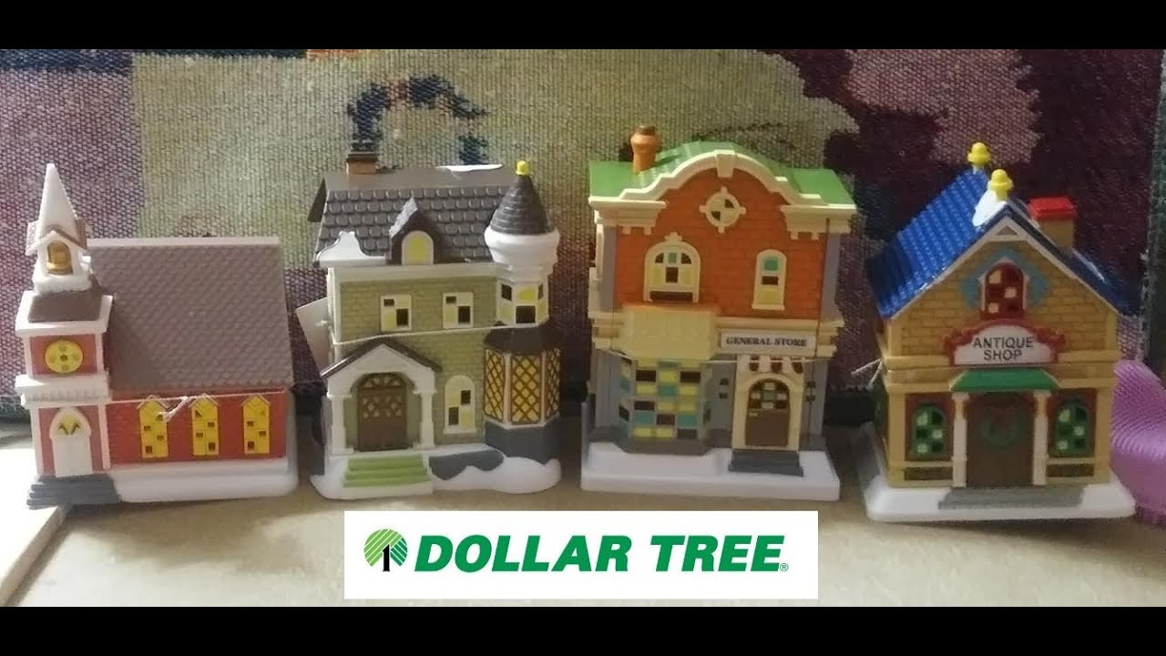 Dollar Tree Miniature Cobblestone Christmas Winter Village 2020 - YouTube