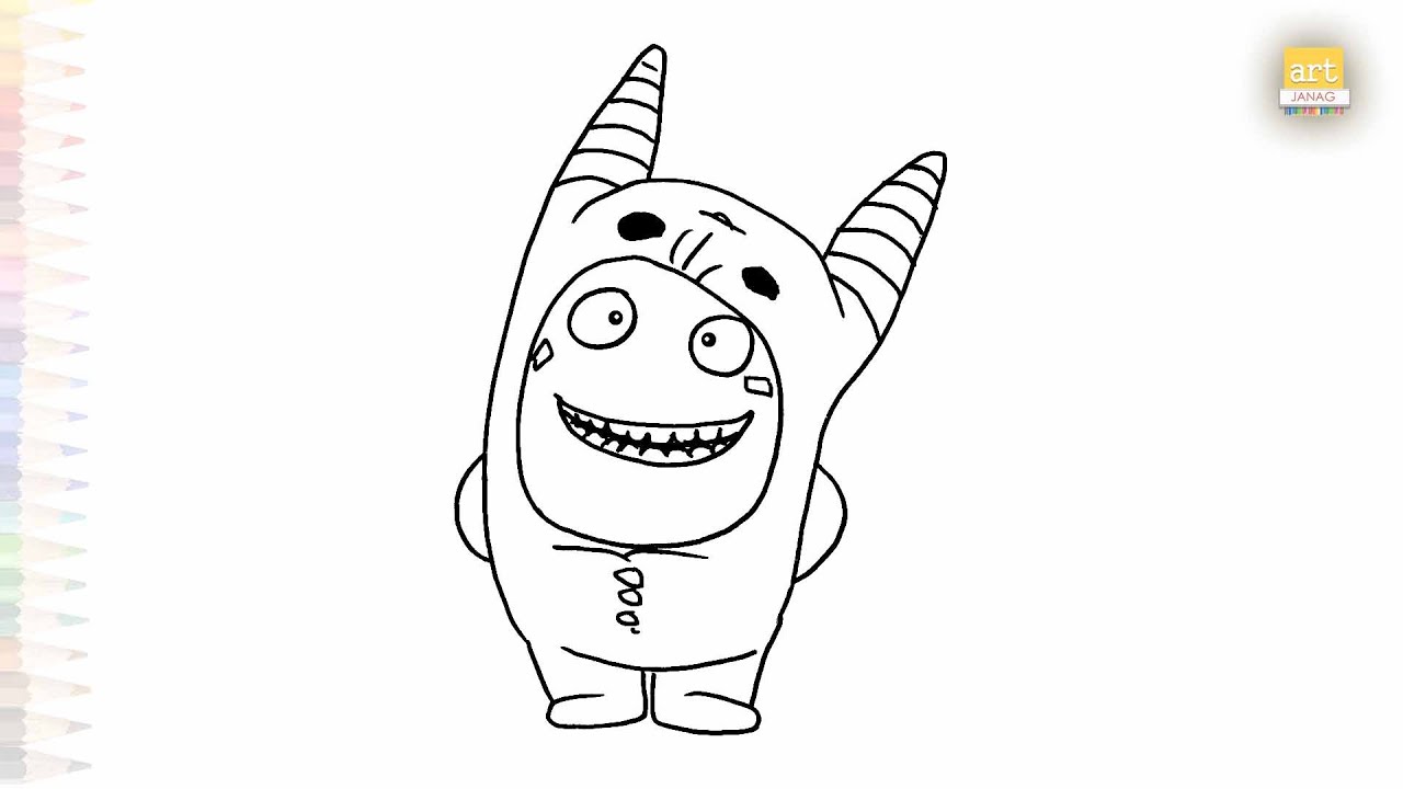 Fuse Ruse Oddbods drawing easy | Cartoon sketches | How to draw Oddbods ...