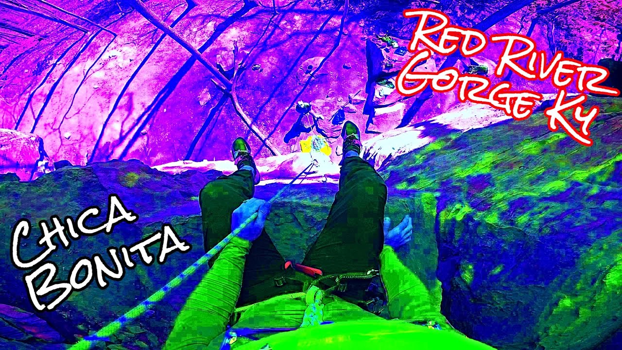 Rock climbing 3 routes in Chica Bonita at Red River Gorge Ky in PMRP ...