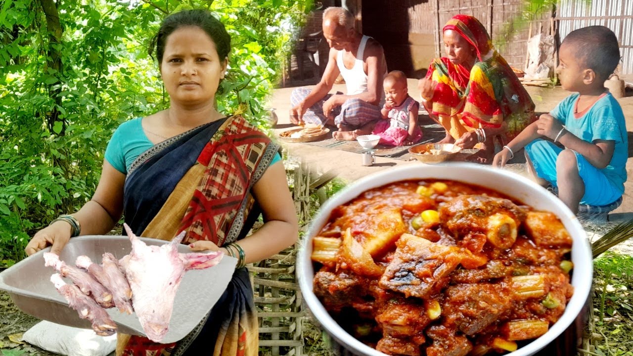 Traditional goat head recipe | village special mutton head curry ...
