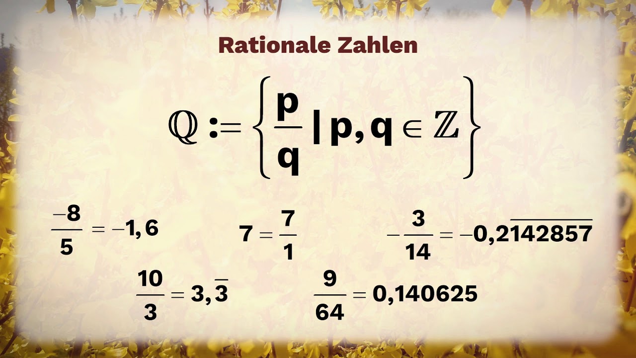 Mathe für die 7. Klasse: Zahlenbereiche - YouTube