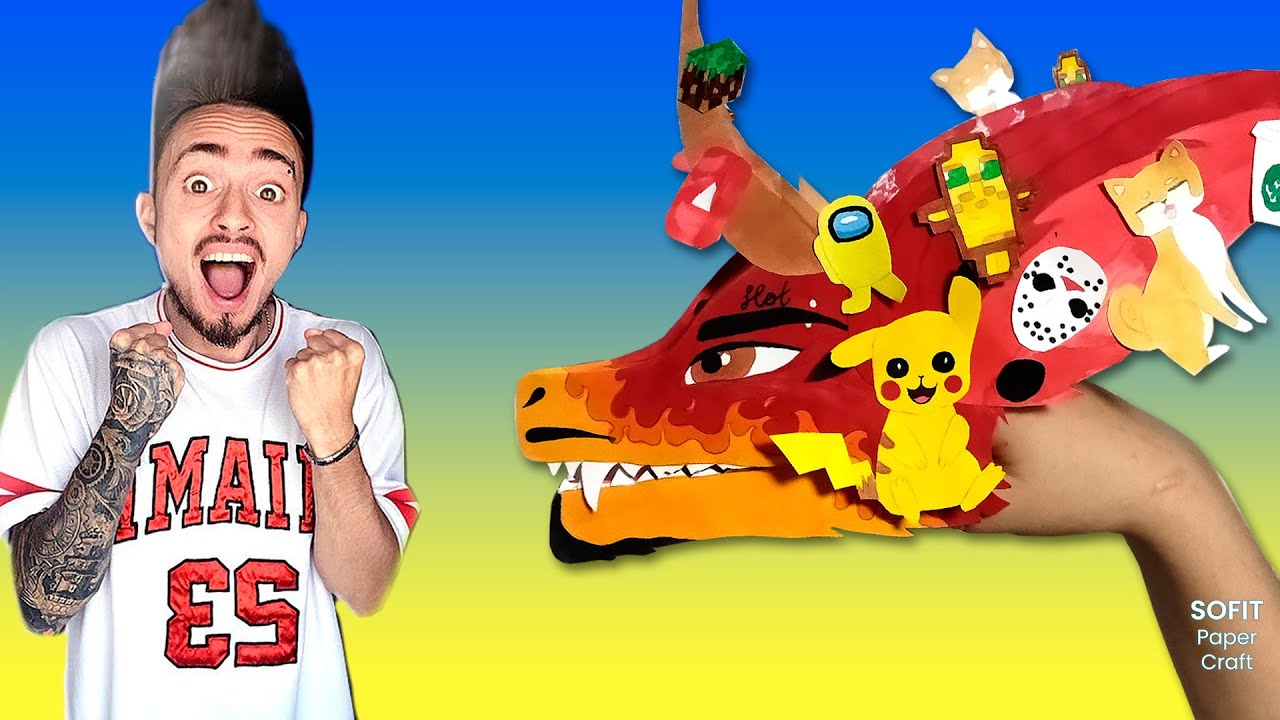 Dragon EdisonPts from paper on hand. DIY Sofit PaperCraft - YouTube