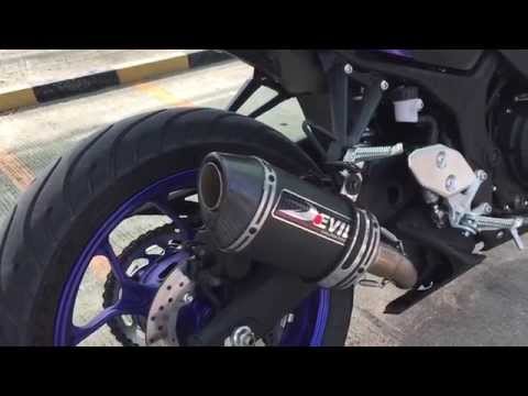 Devil Evolution D4 Exhaust With( YAMAHA R3 - 320 CC) - YouTube